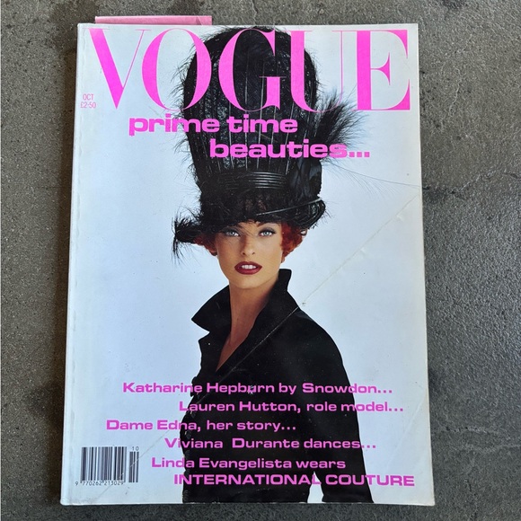 Vogue | Other | British Vogue October 991 Magazine Linda Evangelista ...